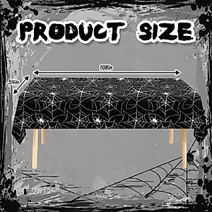 JHDZDHY 6 Pack Halloween Spiderweb Tablecloth,54" x 108" Rectangular Plastic Spider Web Table Cloth Large Size Halloween Table Covers for Home Decor Halloween Party Decorations (Halloween Spiderweb)