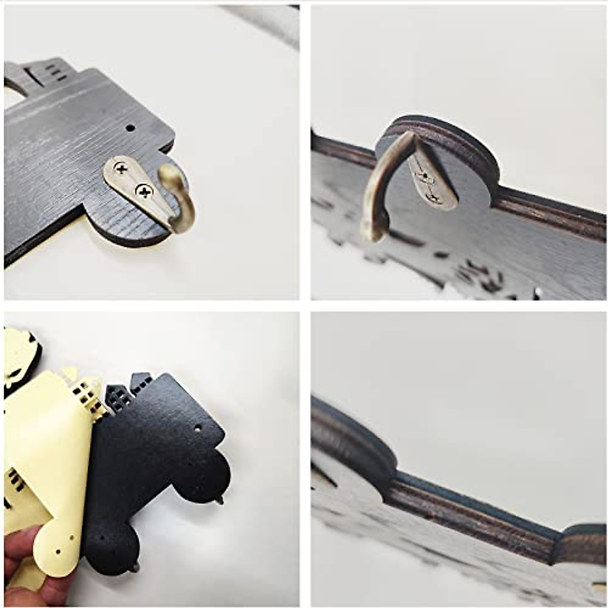 JQZ Elk Wall Mounted 5 Hooks Key Holder Home Decoration Black Wooden Hanging Keys Bag Clothes Key Rack Organizer