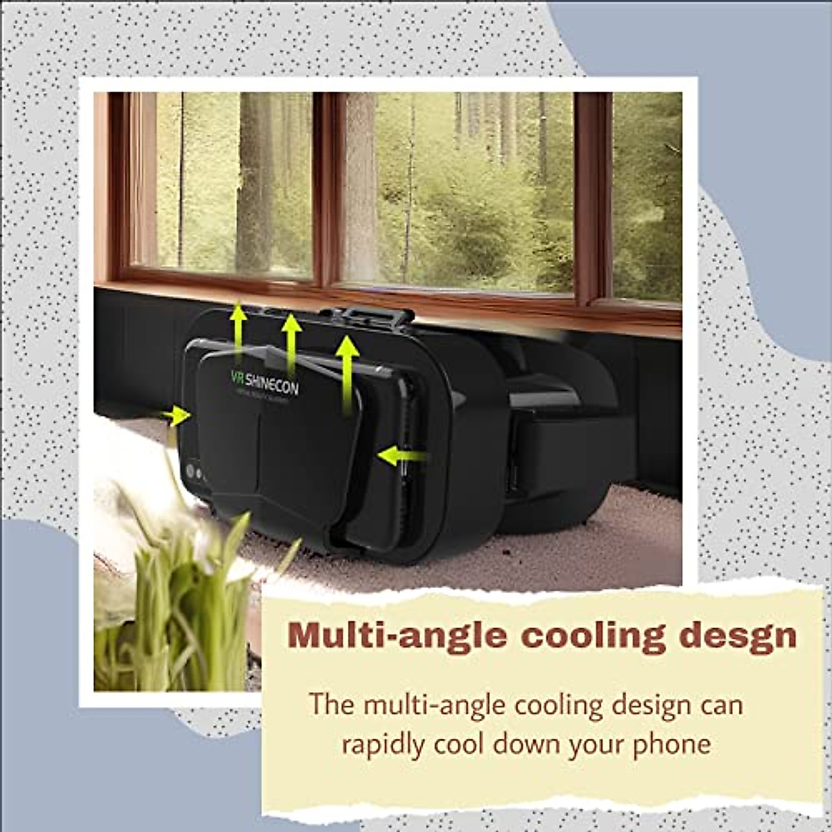 VR SHINECON VR Headset Compatible with iPhone & Android Virtual Reality VR Goggles