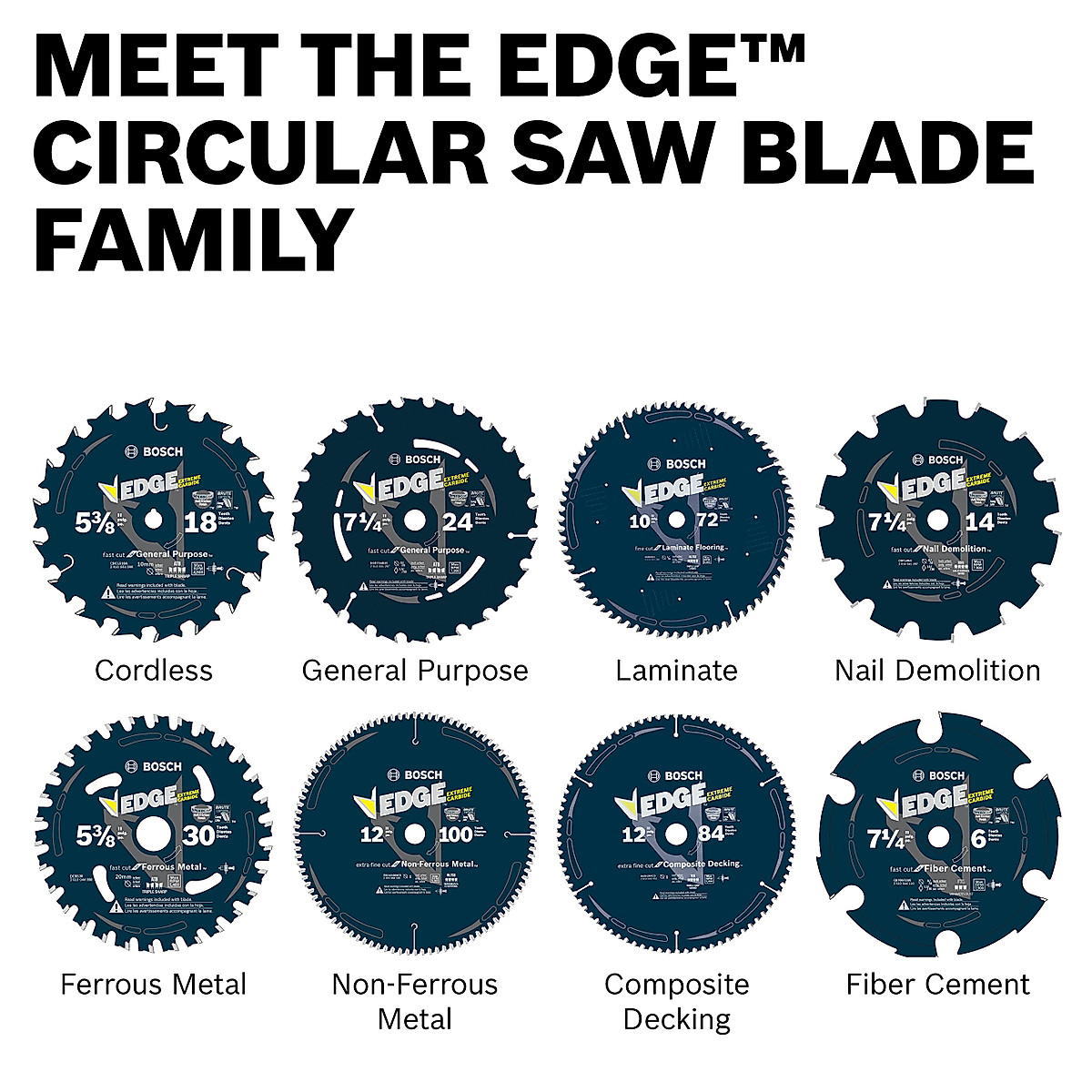 BOSCH DCB724 7-1/4 In. 24 Tooth Edge Circular Saw Blade Brute Carbide for Applications in Framing