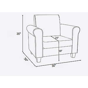 Lohoms Modern Faux Leather Accent Chair Upholstered Living Room Arm Chairs Comfy Single Sofa Chair Espresso