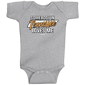 Threadrock Unisex Baby Somebody in Tennessee Loves Me Bodysuit 6M Sport Gray