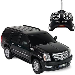 Liberty Imports R/C General Motors Escalade 1:24 Scale Toy Replica Vehicle - Officially Licensed Cadillac Remote Control SUV with 2.4G Full-Function Technology, Working Lights (Black)