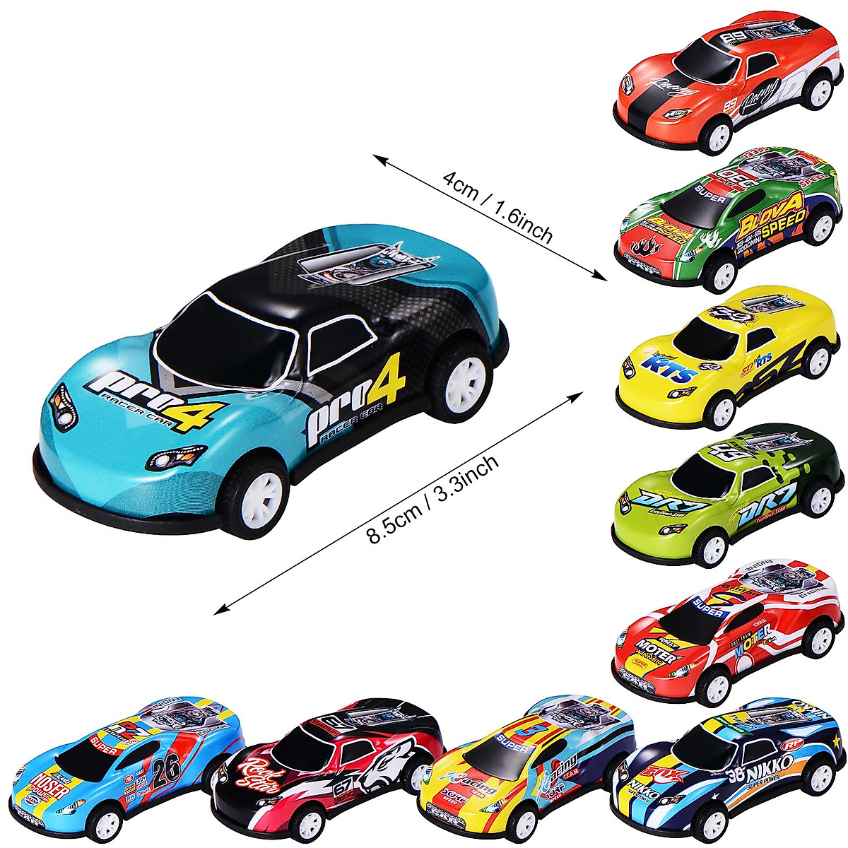 20 Pack 3.4 Inch Metal Pull Back Toy Cars, Toys for Boys Girls Toddlers 3,4,5,6.7 Years Old, Party Favors Cars, Race Cars Vehicles,Goodie Bag Stuffers, Pinata Fillers, Teacher Reward Prizes (20 Pack)