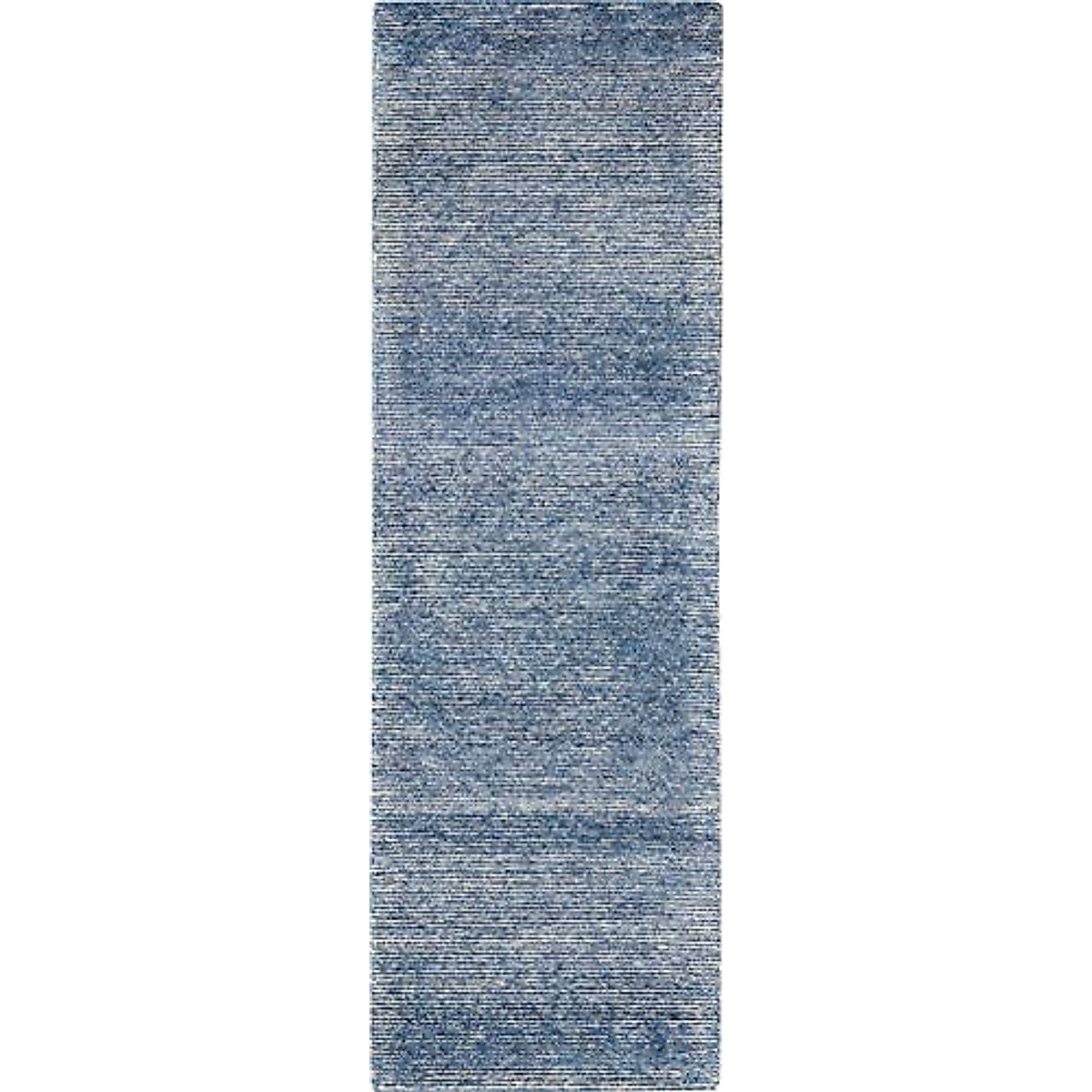 Nourison Weston Solid Aegean Blue 2'3" x 7'6" Area Rug, Easy-Cleaning, Non Shedding, Bed Room, Living Room, Dining Room, Kitchen (2x8)