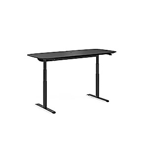 BDI Furniture Soma - Lift Desk - 72" W - Ebonized Ash Top - Black Base