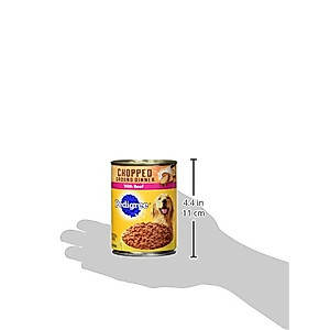 PEDIGREE CHOPPED GROUND DINNER Adult Canned Soft Wet Dog Food Variety Pack, with Chicken and with Beef, 13.2 oz. Cans 12 Pack