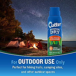 Cutter Backwoods Dry Insect Repellent, Mosquito Repellent, 25% DEET, Sweat Resistent, 4 Ounce (Aerosol Spray) (Pack of 2)