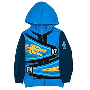 LEGO Ninjago Hoodies for Boys, Zip-Up Hooded Sweatshirts for Boys (Blue, Size 10/12)