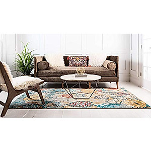 Unique Loom Positano Collection Coastal Modern Turtles Beige Area Rug (8' x 10')