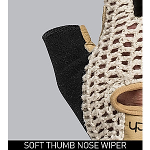 AERO|TECH|DESIGNS | Crochet Cycling Gloves | Extra Thick Gel Padded Palms | Medium | Black