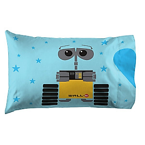 Jay Franco Pixar Wall-E Robo Love 1 Pack Pillowcase - Double-Sided Kids Super Soft Bedding