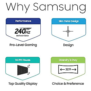 SAMSUNG 49" Odyssey QD-OLED (G93SC) Series Curved Gaming Monitor, 240Hz, 0.03ms,Dual QHD,DisplayHDR True Black 400,AMD FreeSync Premium Pro,Height Adjustable Stand,3 Year Warranty,LS49CG932SNXZA