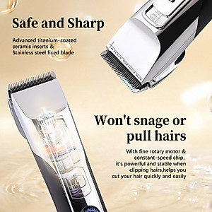 VAGARY VG-5817 Hair Clippers for Men Professional, Titanium-Coated Ceramic Blade Cordless Trimmer Men Cutting Kit Barbers Haircut Electric Grooming Machine