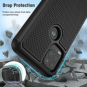 for Motorola Moto G Stylus 5G Case: Dual Layer Protective Heavy Duty Cell Phone Cover Shockproof Rugged with Non Slip Textured Back - Military Protection Bumper Tough - 6.8inch (Matte Black)