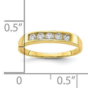 IceCarats 10K Yellow Gold Cubic Zirconia CZ Ring Size 3