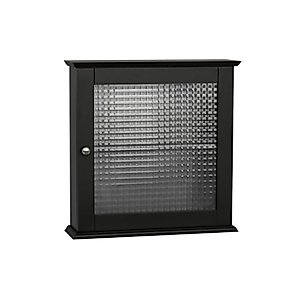 Elegant Home Fashions Chesterfield Removable Wooden Medicine Cabinet with Waffle Glass Door, Espresso