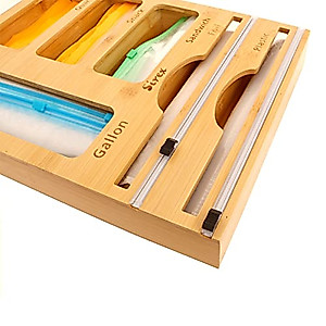 SIREX Ziplock Bag Organizer, Plastic - Ziploc Bag Storage, Zip Lock Bag Organizer for Drawer, Baggie - Sandwich Bag Organizer for Drawer, Bag Storage for Kitchen