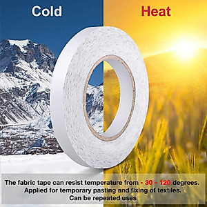 Outus Sticky Fabric Tape Double-Sided Tape Adhesive Cloth Tape Press-on Tape, No Sewing, Gluing, or Ironing, Alterations and Hemming Tool (1 Piece,1/2 Inch x 164 Feet)