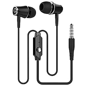 VANTIYAUS in-Ear Earbud Headphones,Earphone for Kindle Fire, Galaxy S8+, Note 8, Fire HD 8 HD 10, Voyage, Oasis eReaders Earbuds Microphone Phone -Ergonomic Comfort-Fit (Black)