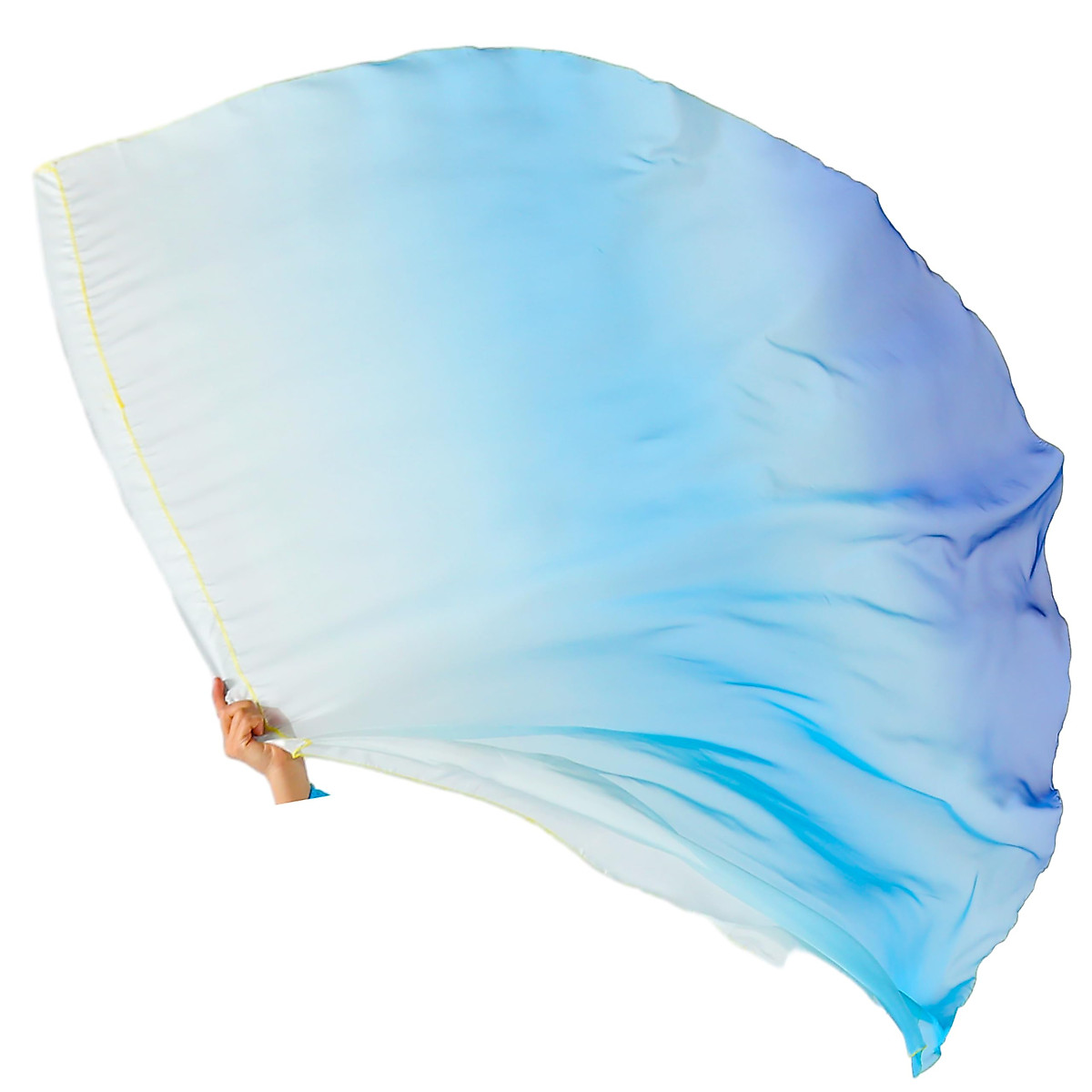 Wuchieal Porphetic Praise Dance Worship Flex Flags, radius 55&quot; x 74&quot; semicircle Dance Ministry Streamer (6#WHITE-BLUE-BLUE)