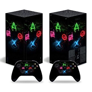 DOMILINA Full Body Vinyl Skin Stickers Decal Cover for Series X Console & Controllers(Geometry)