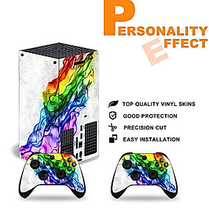 FOTTCZ Vinyl Skin for Xbox Series X Console and Controllers, Sticker Decal Protect Xbox Series X Devices - Rainbow Band