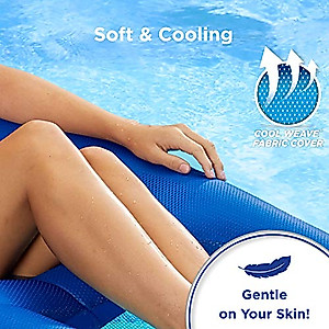 Aqua Campania Ultimate 2-in-1 Pool Float Lounge – Extra Large – Inflatable Pool Floats for Adults with Adjustable Backrest & Cupholder Caddy – Royal/Lime Hibiscus