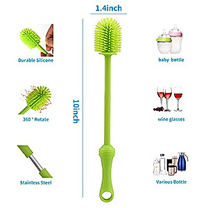 Food Feeder Baby Fruit Feeder Pacifier (3 Pcs) with 6 Different Sized Silicone Pacifiers 2 PCS Silicone Baby Food Dispensing Spoon 90ML with 2 Baby Spoons Silicone Bottle Brush Pacifier Clip