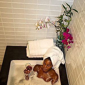 Mosobam 700 GSM Hotel Luxury Bamboo Viscose-Cotton, Bath Towel Sheets 35X70, Allure Blue, Set of 4, Oversized Turkish Towels