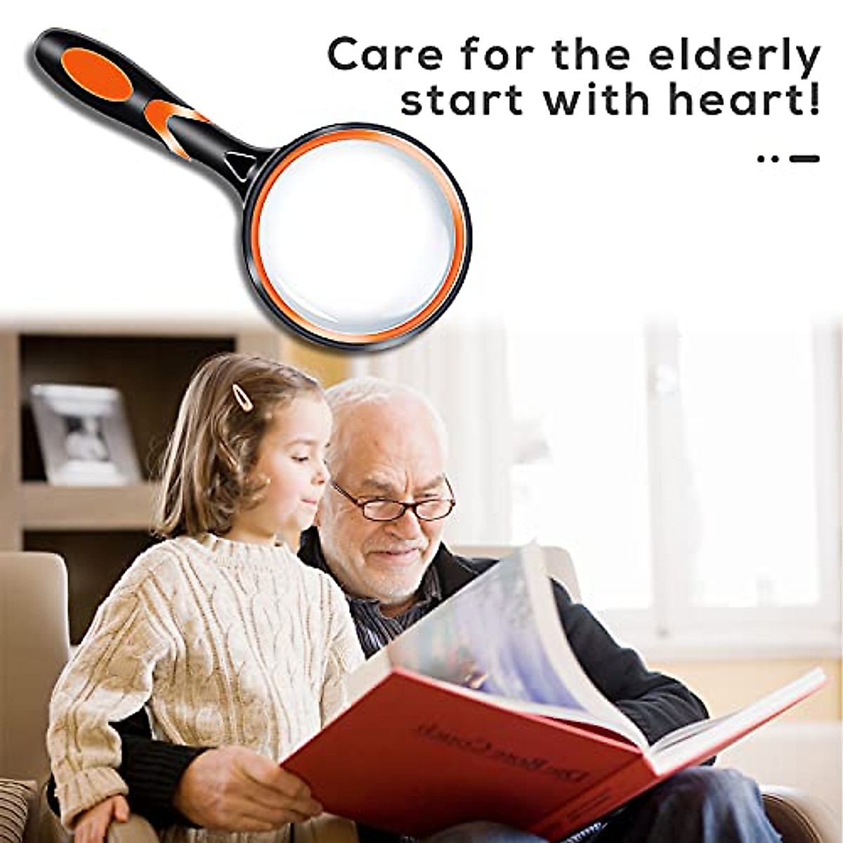 1PCS Premium 10X Magnifying Glass, Eye Candy Magnifiers for Kids & Seniors Reading for Close Work, 50mm Shatterproof Magnify Glasses with Non-Slip Soft Rubber Handheld for Elderly Read Insect Nature