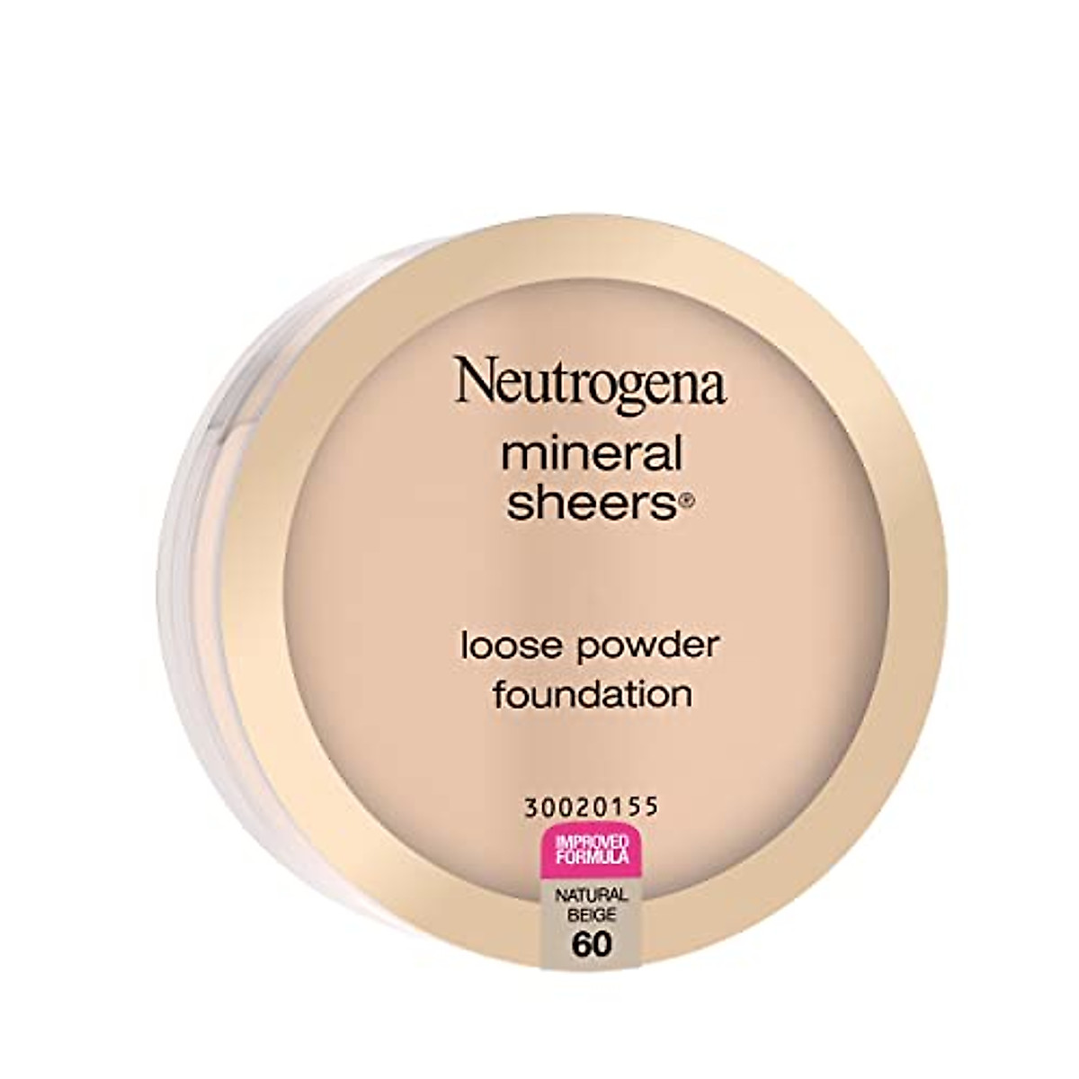 Neutrogena Mineral Sheers Lightweight Loose Powder Makeup Foundation with Vitamins A, C, & E, Sheer to Medium Buildable Coverage, Skin Tone Enhancer, Face Redness Reducer, Natural Beige 60,.19 oz