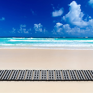 Gardenised QI004106 Black Garden Pathway Track Outdoor Waterproof Tile Anti-Slip Pavers Floor Mat, 14" Long