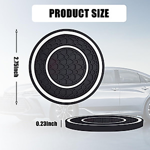 ZKFAR 2 PCS 2.75 Inches Car Cup Coasters, PVC Double Coil Drink Coaster, Car Insulated Coaster, Automotive Anti Slip Cup Holder Insert Coaster, Universal for Most Cars, Trucks, Vans, Boats (White)