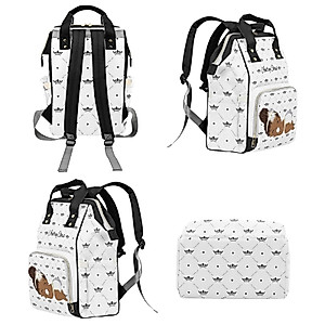 Afro American Girls Retro Crowns Personalized Diaper Backpack with Name,Custom Travel DayPack for Nappy Mommy Nursing Baby Bag One Size