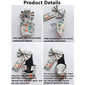 WCDJOMOP Duck Diapers, Chicken Diapers, Handmade Diapers for Poultry, Chicken, Duck and Goose Waterproof, Adjustable, Washable Reusable Diapers for Poultry, Duck Supplies (S(0.1kg-0.2kg),Floral)