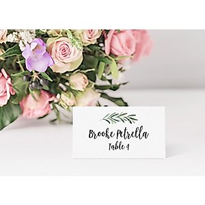 Printed Party Table Place Cards for All Occasions and Events, Set of 25 (Elegant Branch)