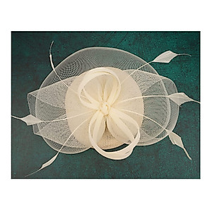 Tea Party Fascinator Kentuckys Derbys Hat Fascinator Pillbox Hat Headband for Cocktail Man Head Band (Khaki, One Size)
