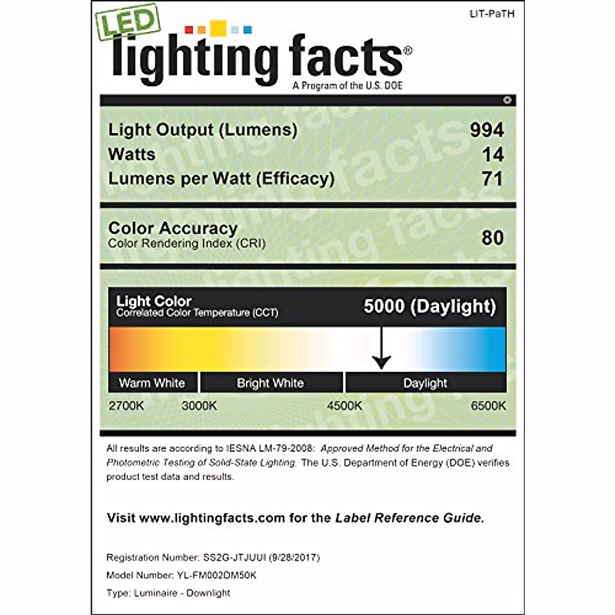 LIT-PaTH LED Flush Mount Ceiling Lighting Fixture, Dimmable, 10 Inch, 14W Replace 100W, 994 Lumen, Satin Nickel Finish, ETL Qualified, 5000K