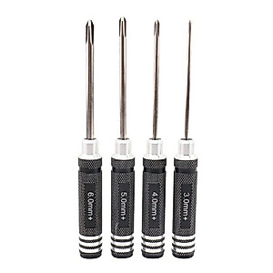 Drone Tool kit - 4Pcs Phillips Screwdriver Steel Tool Set 3.0/4.0/5.0/6.0mm Mini Hand Tools for RC Model Helicopter Boat Cars