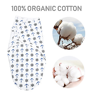 Ourcan Baby Swaddle Blankets for Boy Girl 0-3 Months 3-6 Months, Newborn Swaddle Adjustable Infant Wraps 3-Pack, 100% Combed Cotton, Large Size