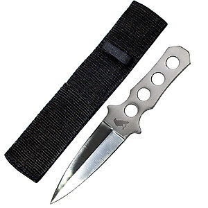 CROWSTREE 7'' Solid Stainless EDC Tactical Dagger Hunting Throwing Boot Knife, Silver