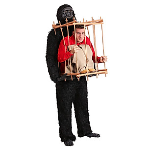 HouseHaunters "Get Me Outta This Cage" Gorilla and Cage Costume Kit, Black/Bamboo, One Size