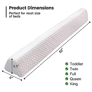 YENING Baby Bed Bumpers for Toddlers Foam Bed Guard Rail for Kids Bed Toddler Bed Bumper for Twin Full Queen King Size Bed Grey, 1-Pack