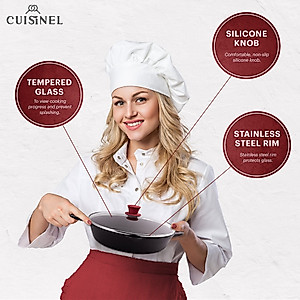 Cast Iron Skillet - 12"-Inch Frying Pan with Assist Handle and Pour Spots + Glass Lid - 12"-inch/30.48-cm/308mm - Compatible with Lodge