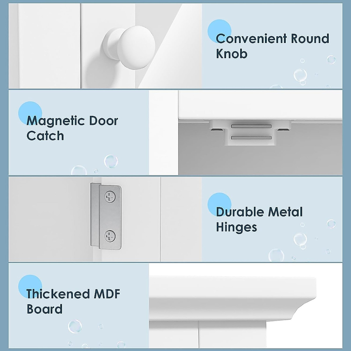 Safeplus White Medicine Cabinet with Mirror, Wall Mounted Adjustable Storage for Bathroom, Living Room, Bedroom, Entryway and Kitchen