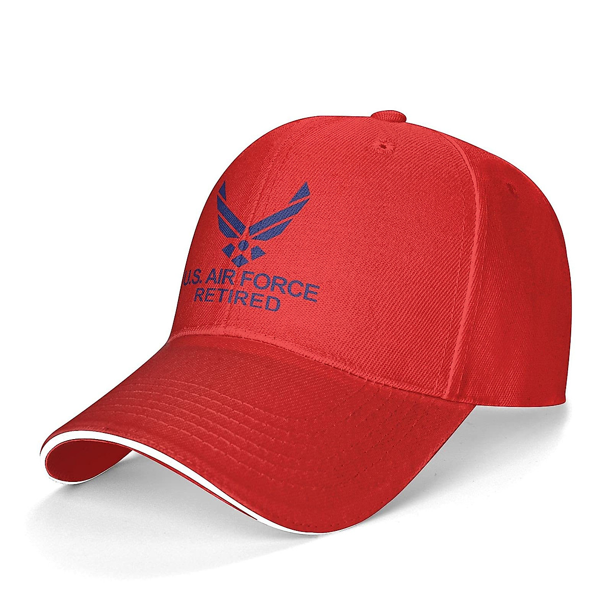 United States Air Force Veteran Emblem Unisex Adjustable hat Baseball Caps Dad Baseball Cap Hip Hop Hat Red