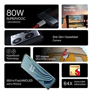 OnePlus 10 Pro 5G NE2213 256GB/12GB RAM Global Version GSM Unlocked Black with Case