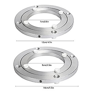 Buachois Aluminum LazySusan Heavy Duty Metal Rotating Bearing Turntable Ring SwivelPlate Hardware for Glass Top Wood Top (5.5inch)