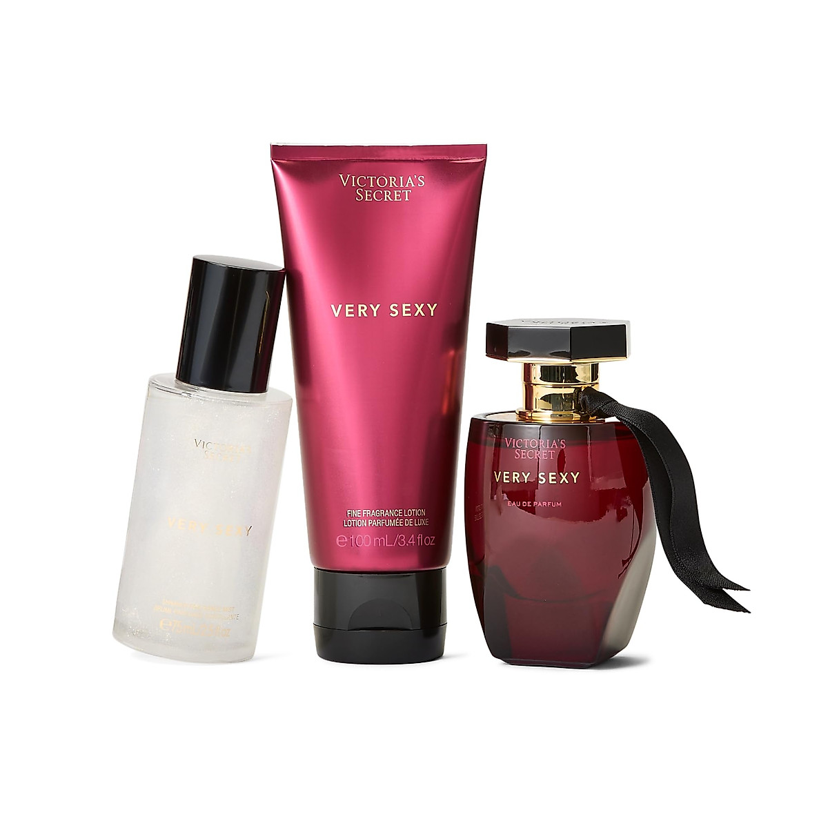 Victoria's Secret Very Sexy 3 Piece Luxe Fragrance Gift Set: 1.7 oz. Eau de Parfum, Travel Lotion, & Candle